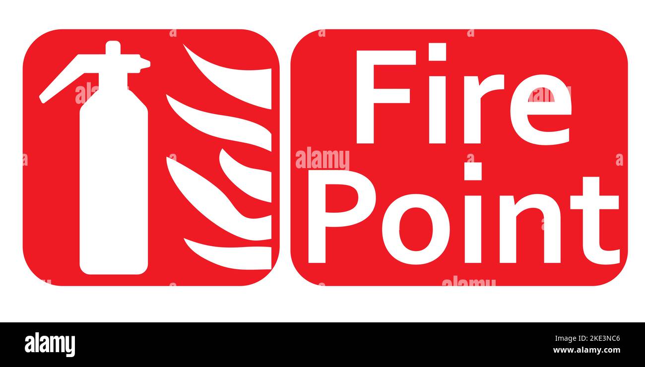 Red Fire Extinguisher sign, square icon, fireman warn isolated on white ...