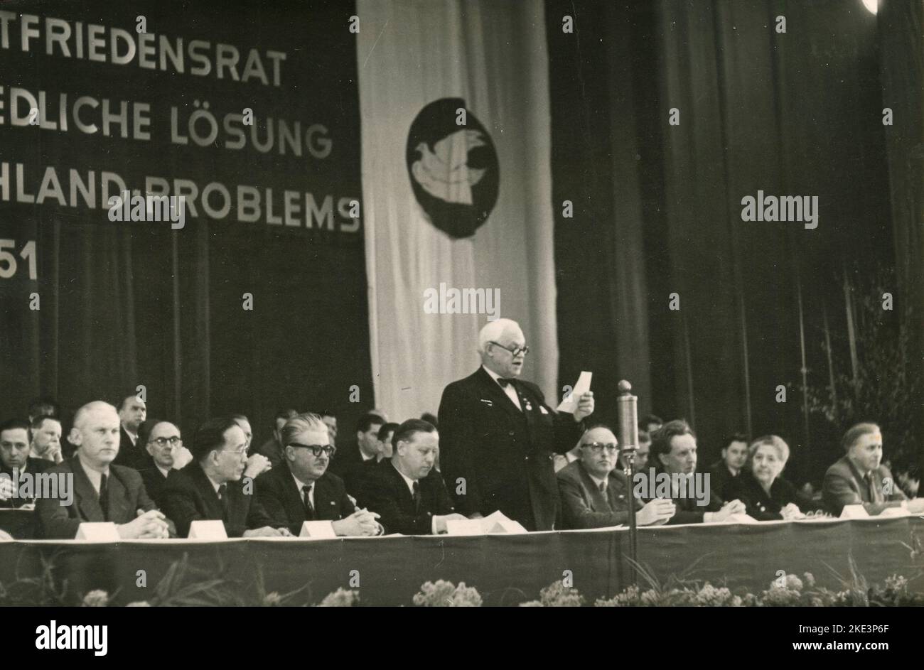 German Professor Dr. Friedrich speakes to the members of the world ...