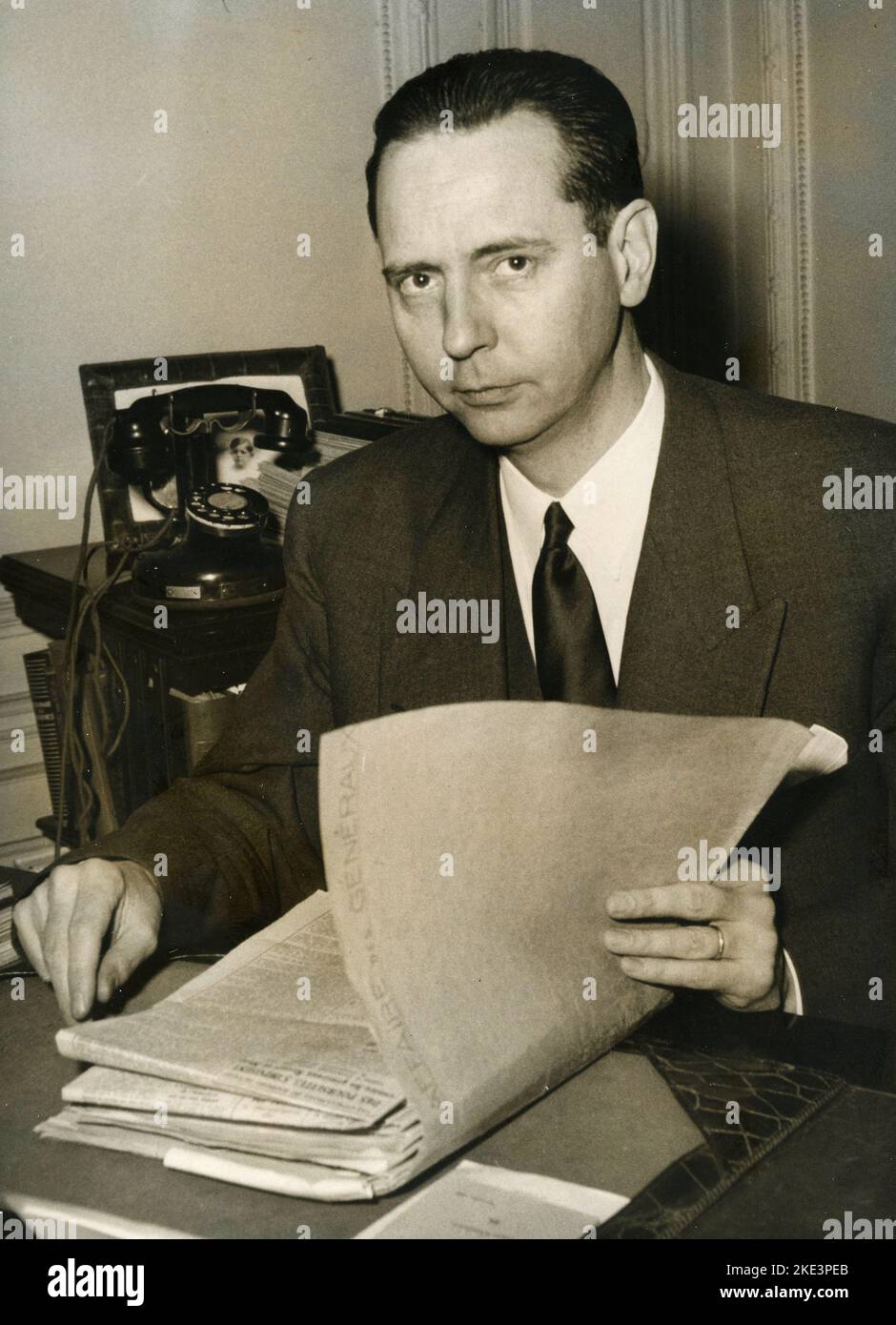 French politician Roger Duveau, Paris, France 1950 Stock Photo - Alamy
