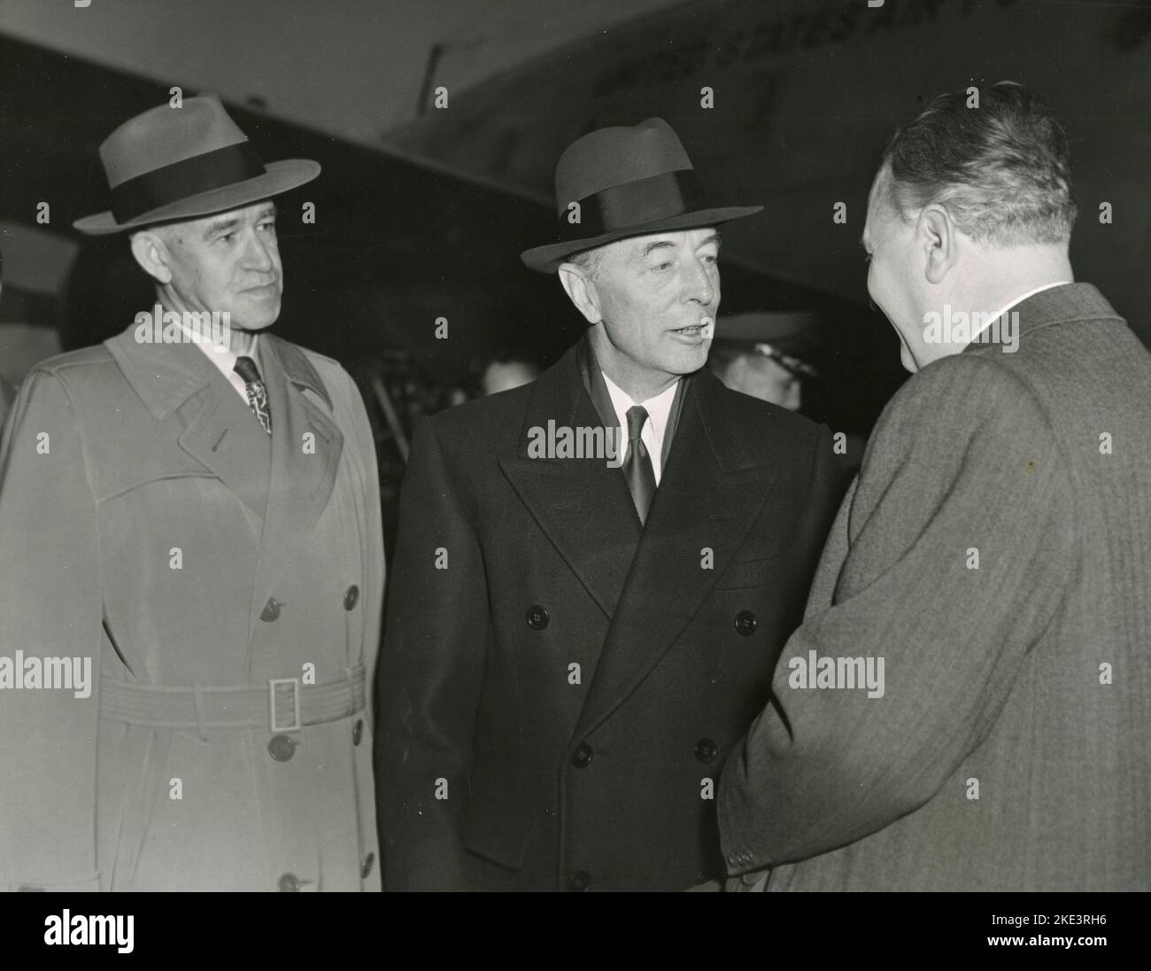 American Defence Secretary Robert A. Lovett (center), General Omar ...