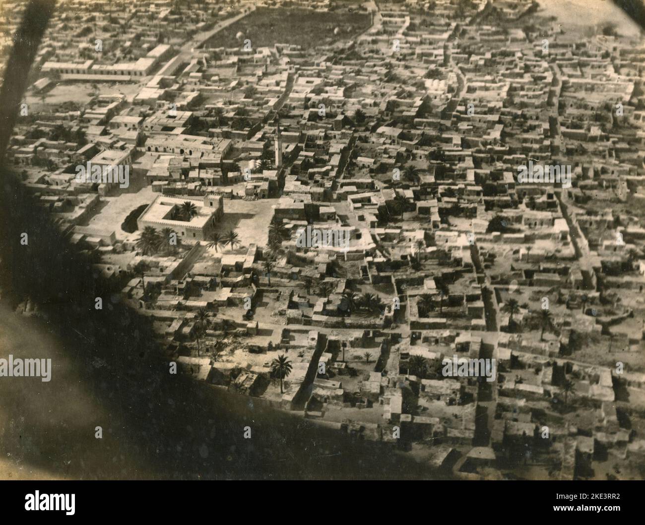 Aerial view from the airplane of Zuwara, Libya 1930s Stock Photo - Alamy