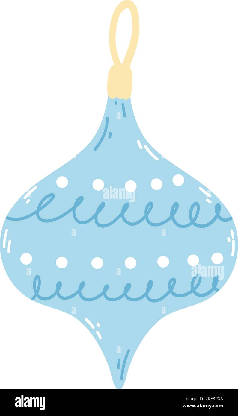 Christmas tree toy in cartoon flat style. Hand drawn vector ...