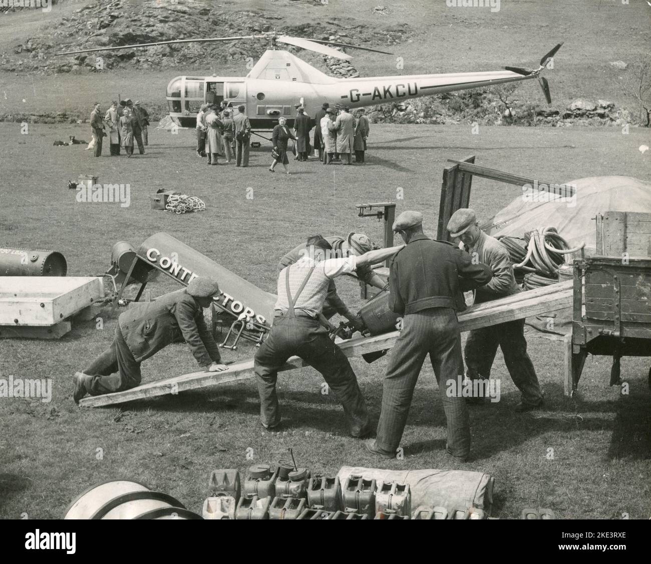 British European Airways helicopter Sikorsky S-51 to airlift cement and ...