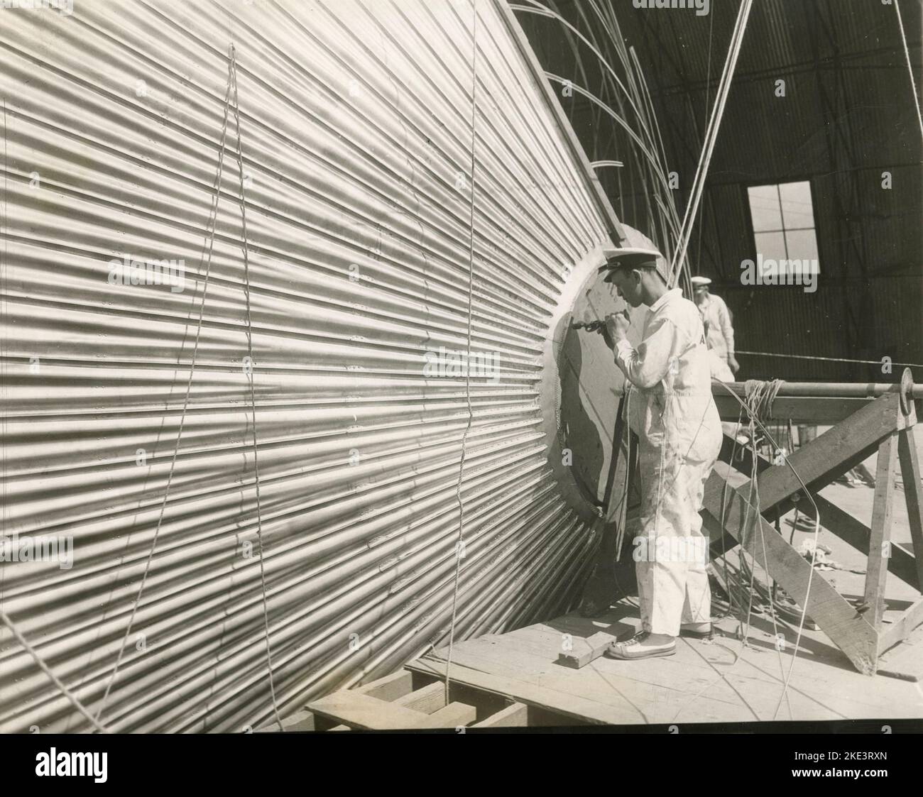 Close-up of the nose of the airship City of Glendale with L.R. Hopkins ...