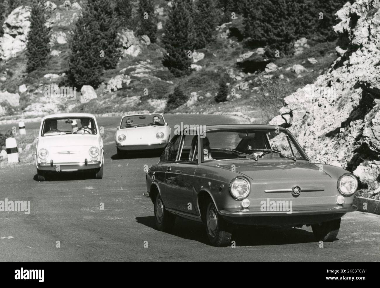 FIAT 850 car in three versions: Sedan, Coupé and Spider, Italy 1965 ...