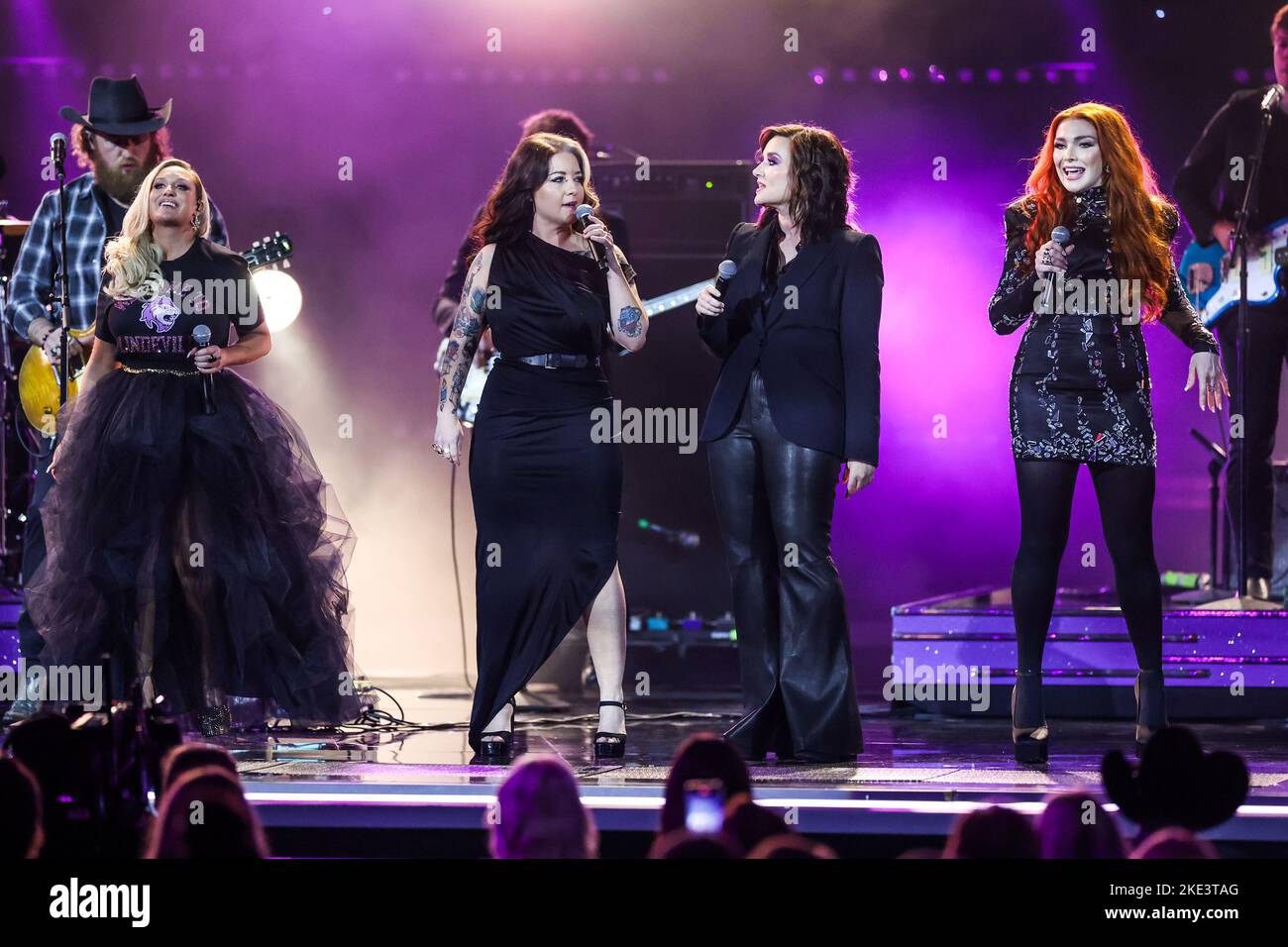 Pillbox Patti, Ashley McBryde, Brandy Clark and Caylee Hammack onstage ...
