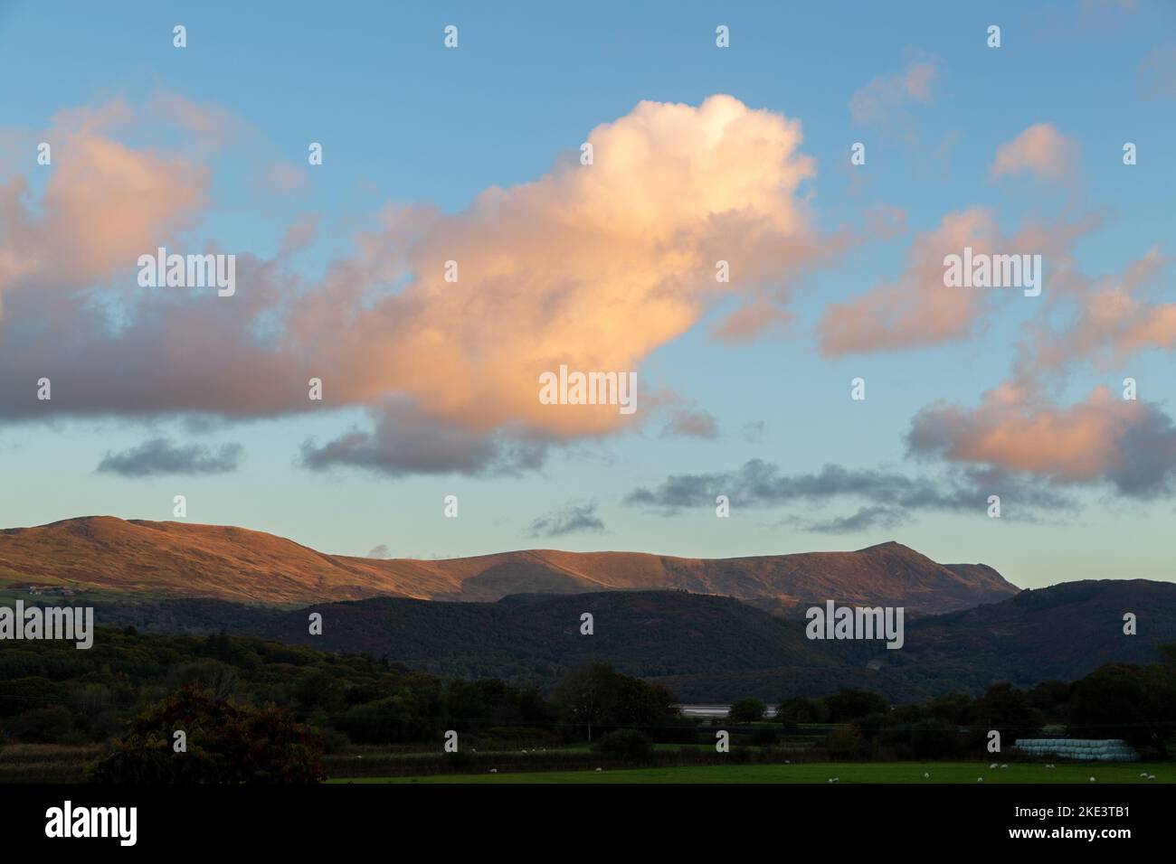 Diffwys Hill seen from Arthog on a Octobers morning Stock Photo - Alamy