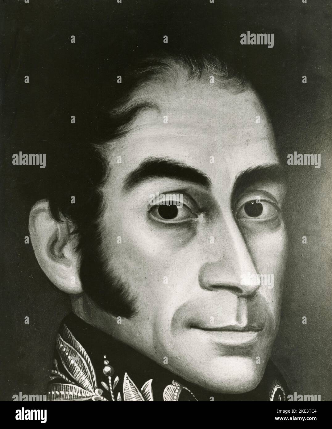 Portrait of Venezuelan general and revolutionary Simon Bolivar ...