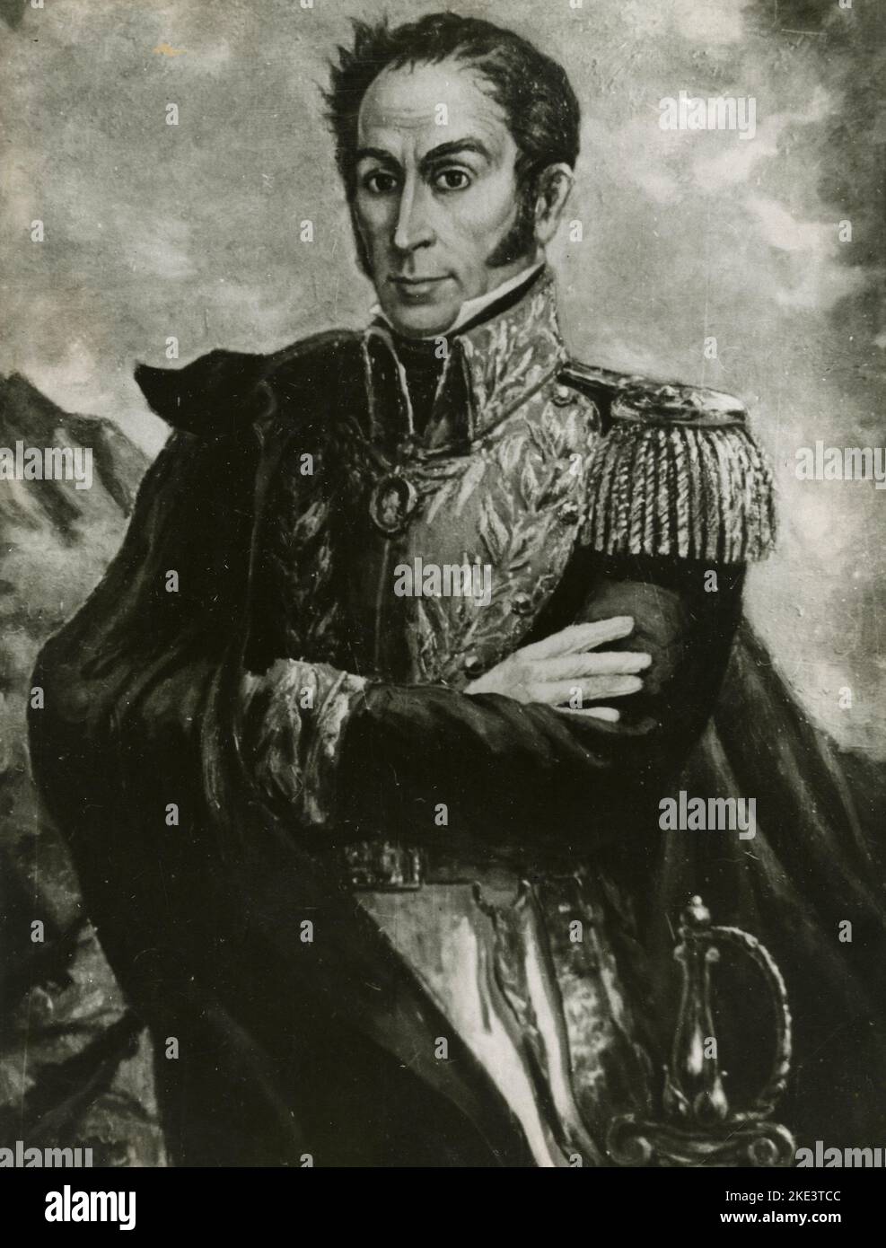 Portrait of Venezuelan general and revolutionary Simon Bolivar ...
