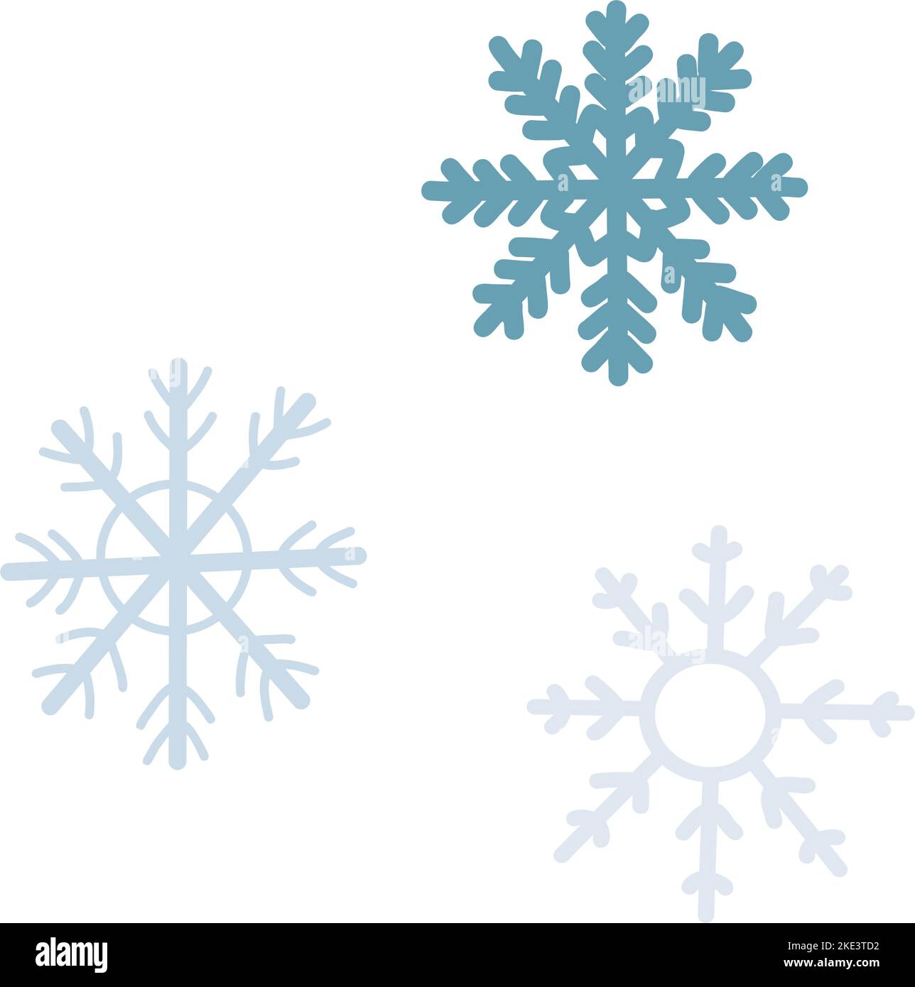 Doodle snowflake icon. Hand drawn vector illustration of winter natural ...