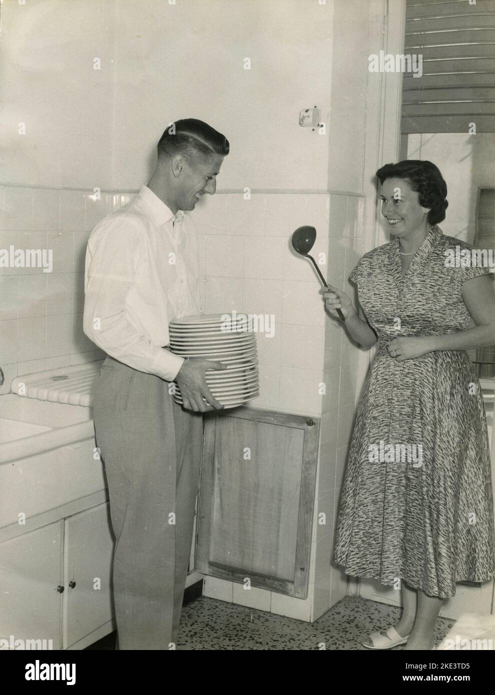 Italian-Uruguayan Milan football player Juan Alberto Schiaffino at home ...