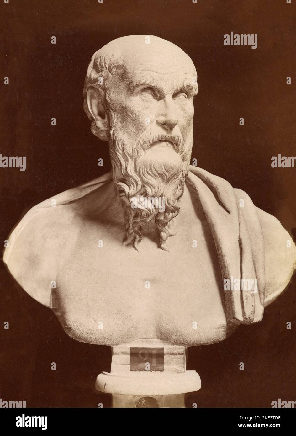 Head statue of Greek philosopher Diogenes the Cynic, 1890s Stock Photo ...