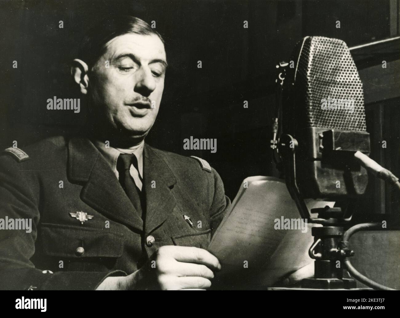 French General and politician President Charles De Gaulle broadcasting ...