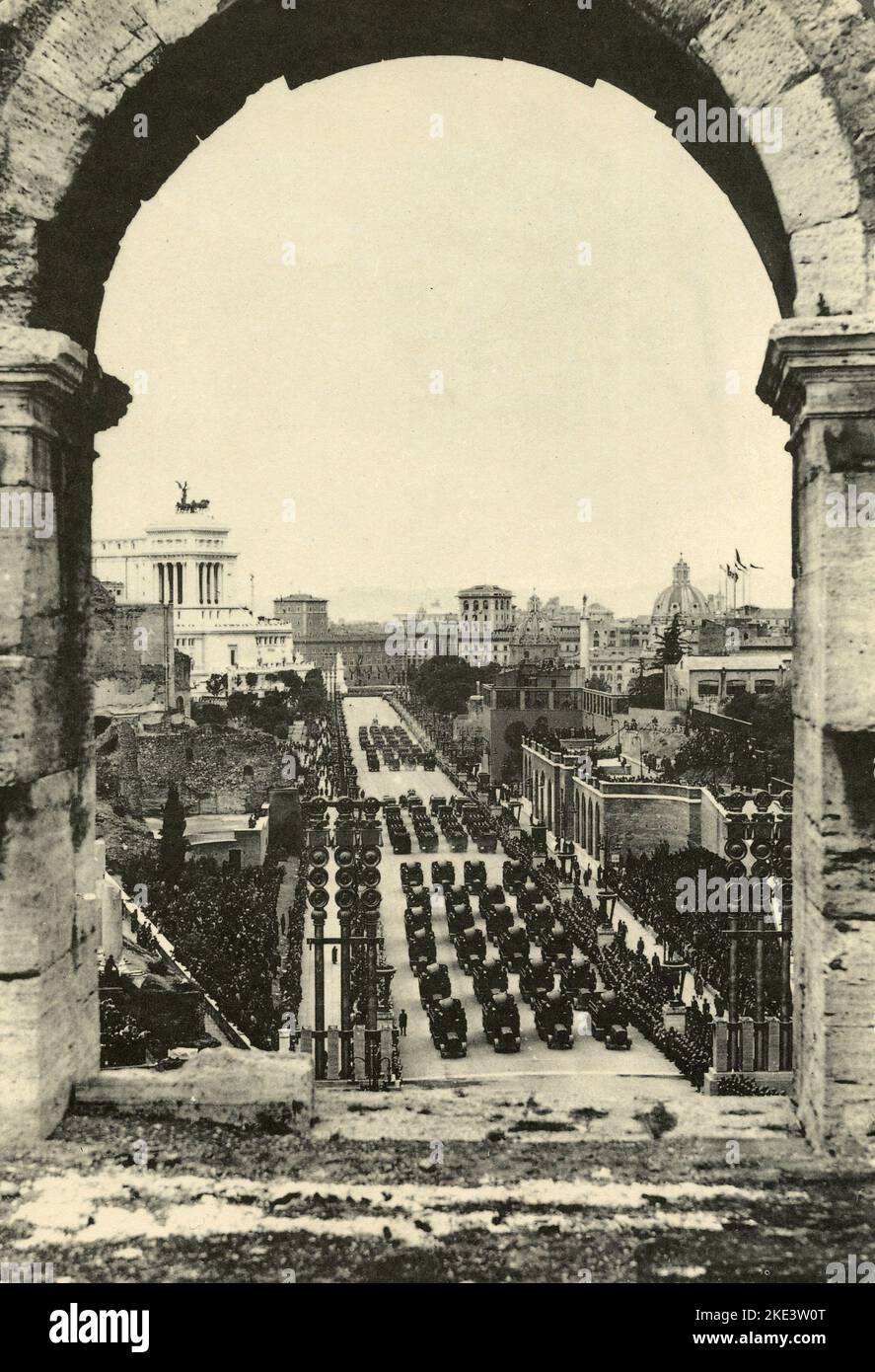 Italian military parade in honour of visiting German chancelor Adolf ...