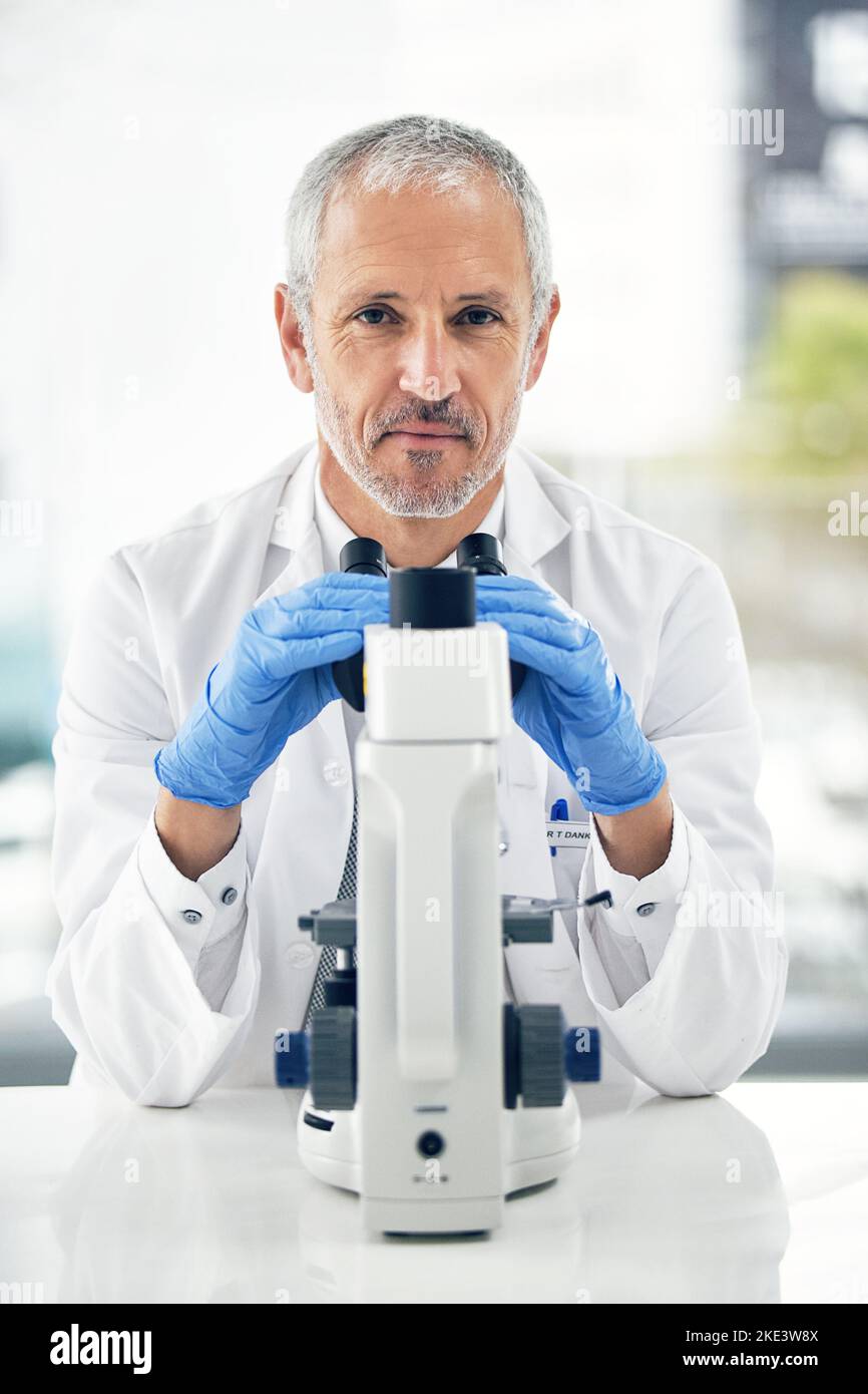 Im get to the cause of this disease. a scientific researcher at work on ...