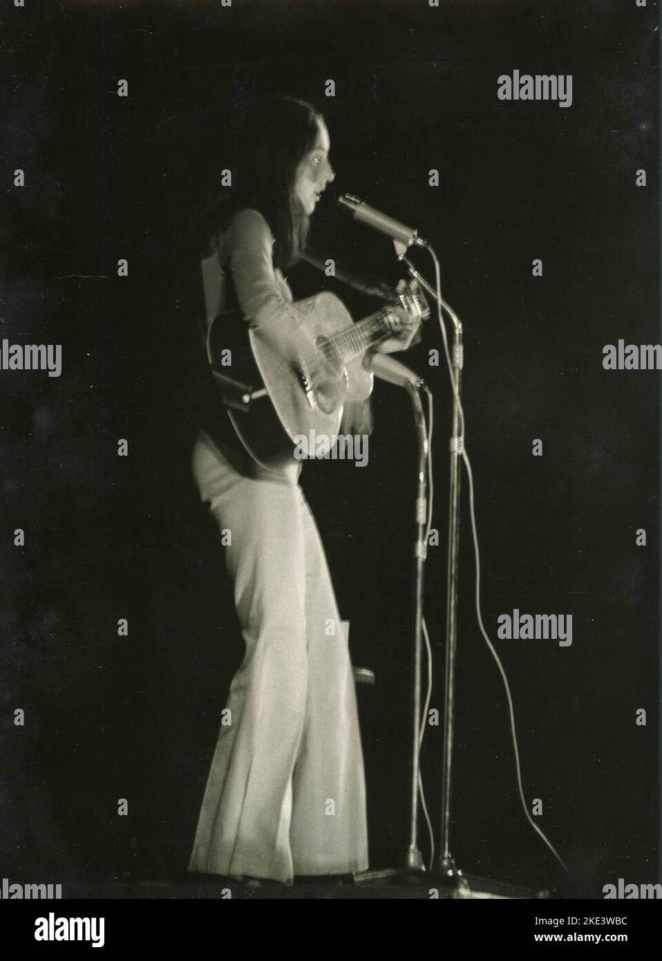 American singer, songwriter and activist Joan Baez, 1970s Stock Photo ...