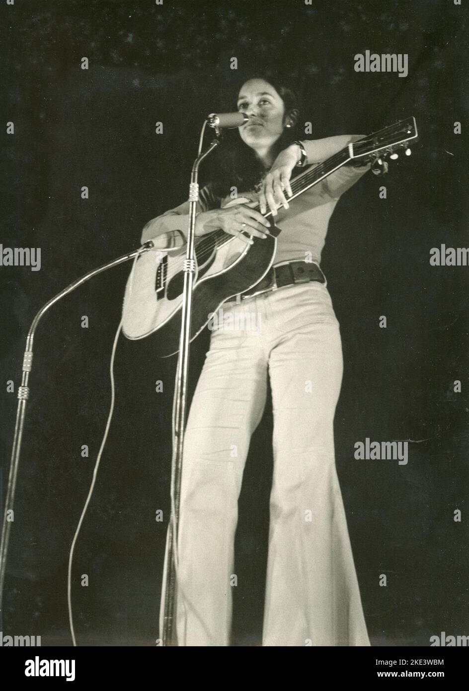 American singer, songwriter and activist Joan Baez, 1970s Stock Photo ...