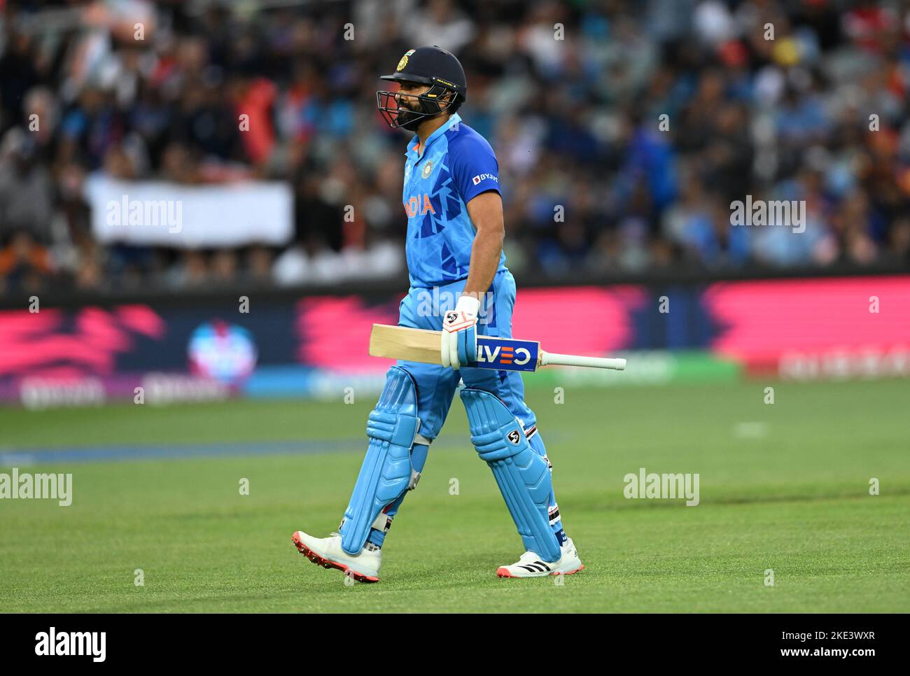 India's Rohit Sharma walks off dejected after being caught by England's ...