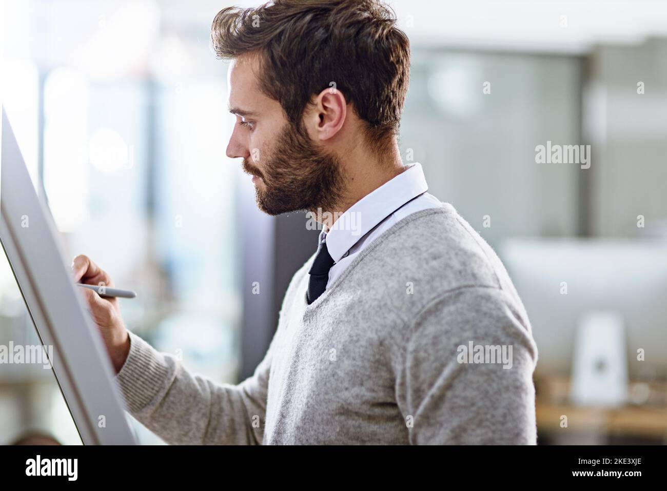 Preparation is a key ingredient for success. a young businessman ...