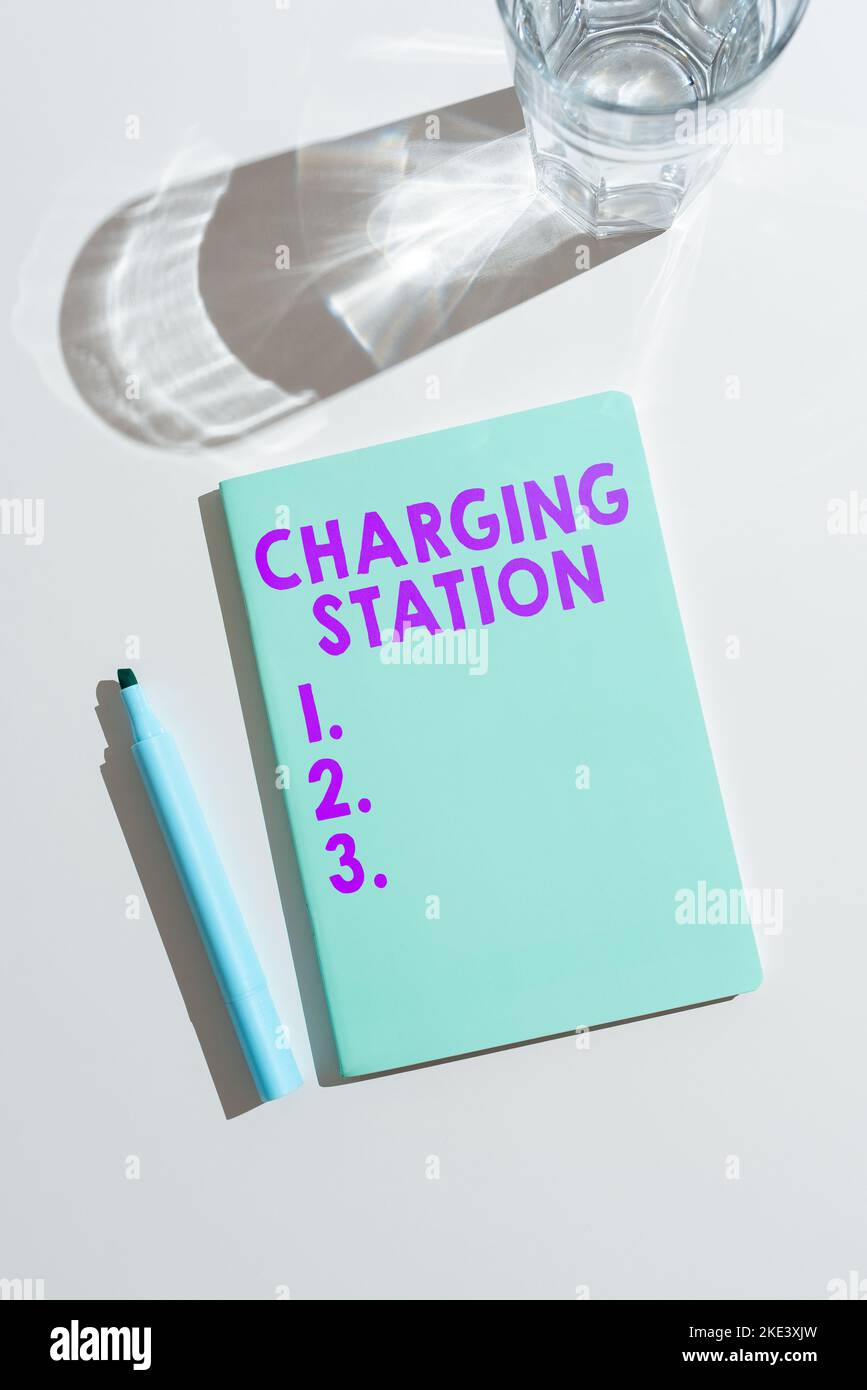 Writing displaying text Charging Station. Business showcase places ...