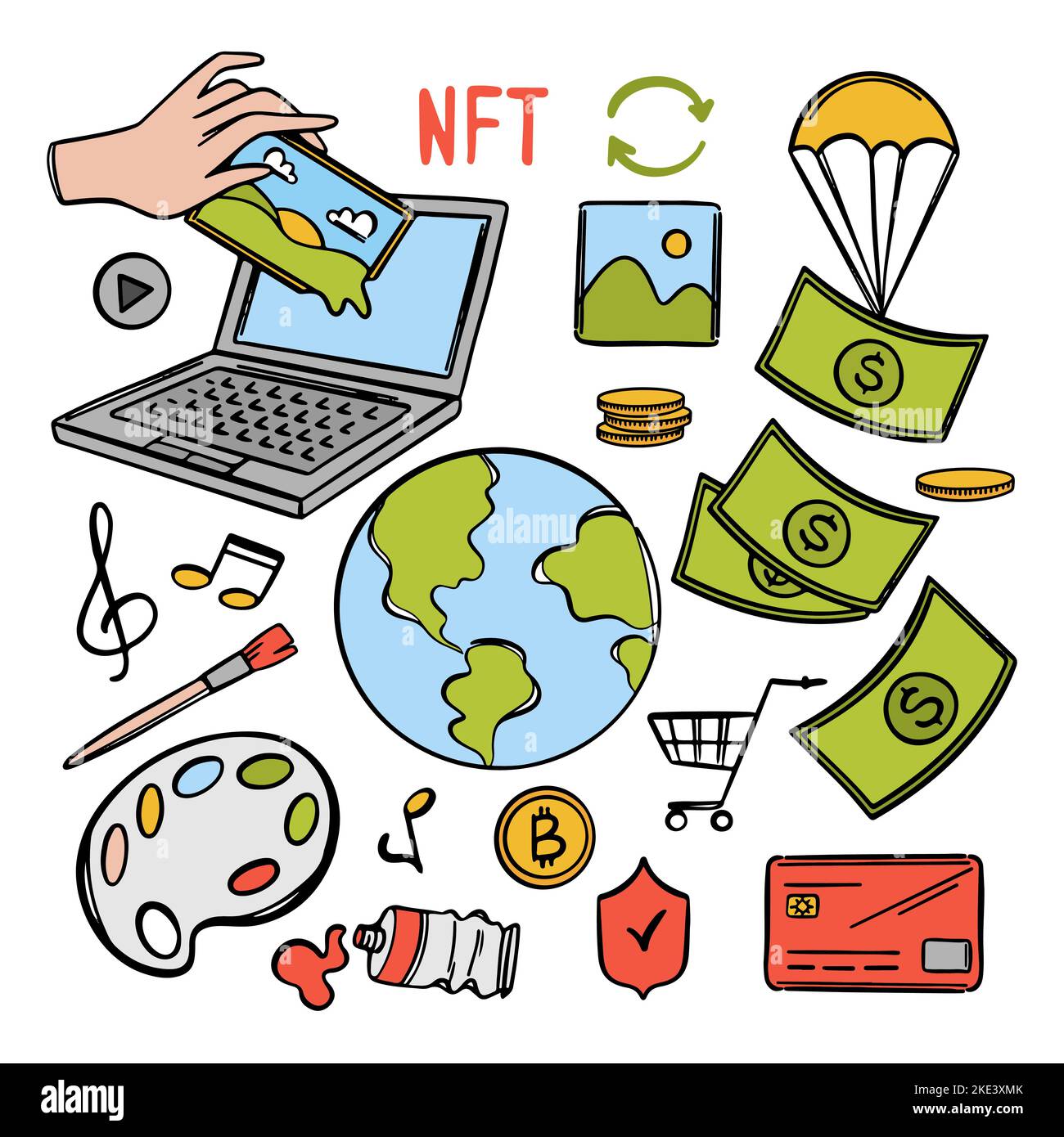 Works online vector vectors hi-res stock photography and images - Alamy