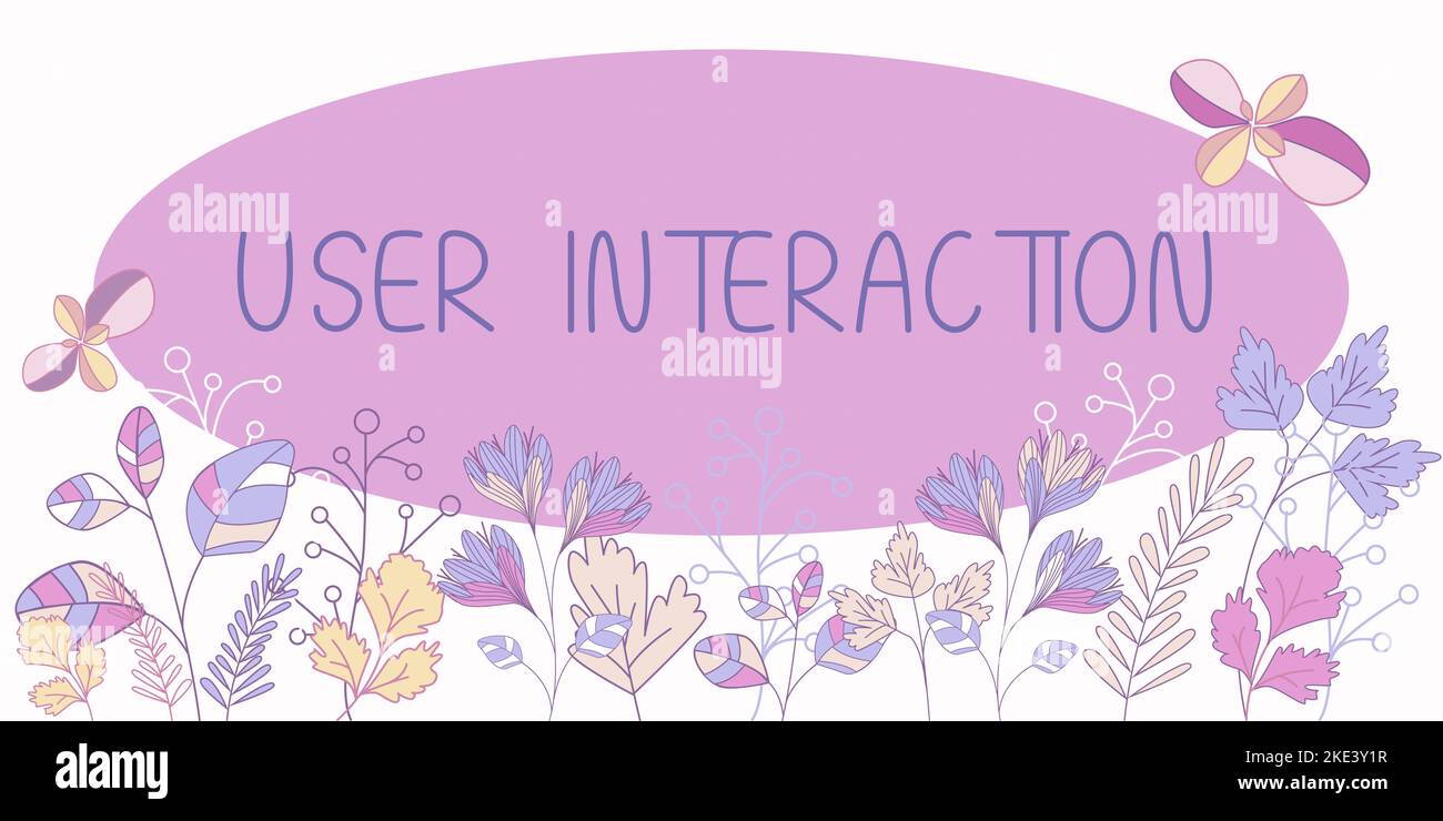 Text showing inspiration User Interaction. Word Written on how the ...