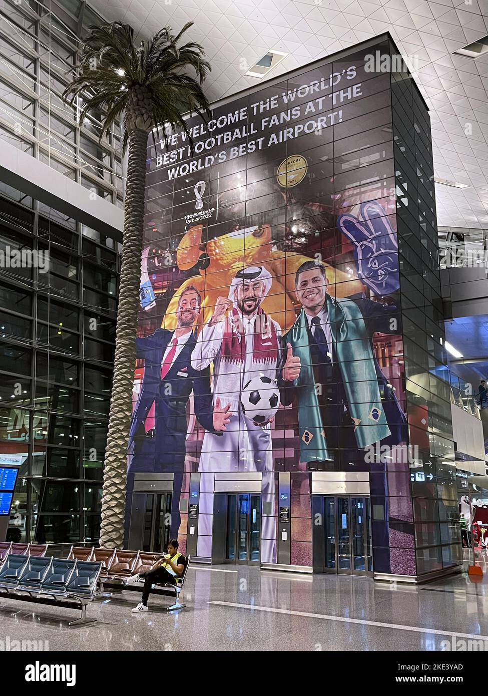 Photo taken on Nov. 10, 2022, at Doha's Hamad International Airport ...