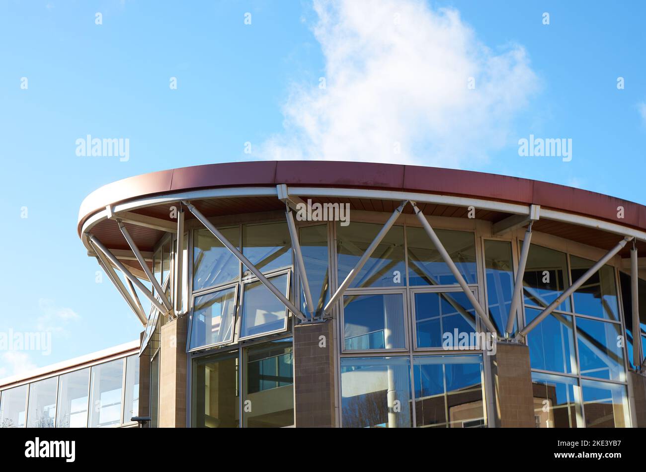 Modern glass bus station in Mansfield, Nottinghmshire, UK Stock Photo ...