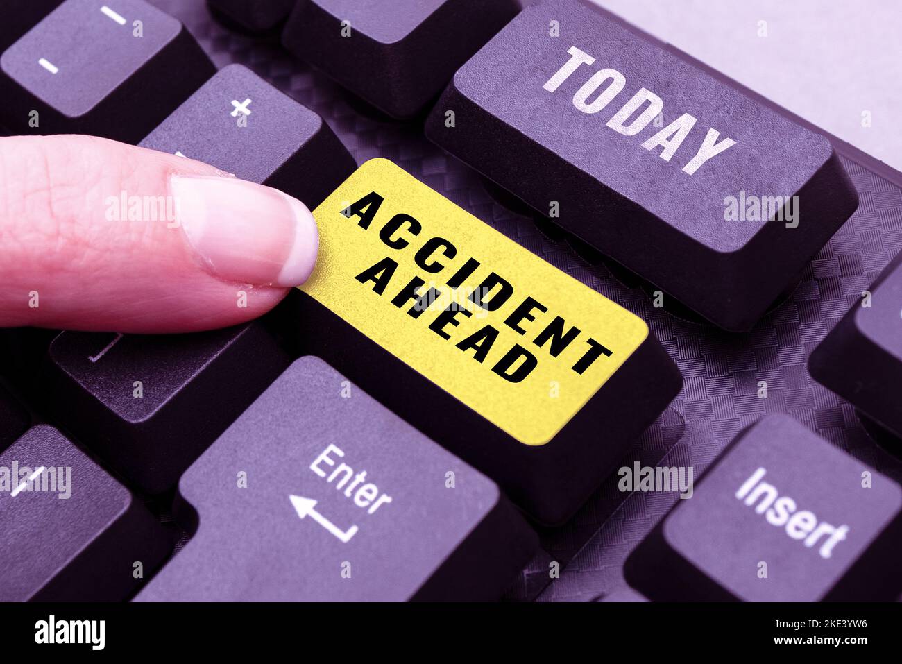 Sign displaying Accident Ahead. Business showcase Unfortunate event Be ...