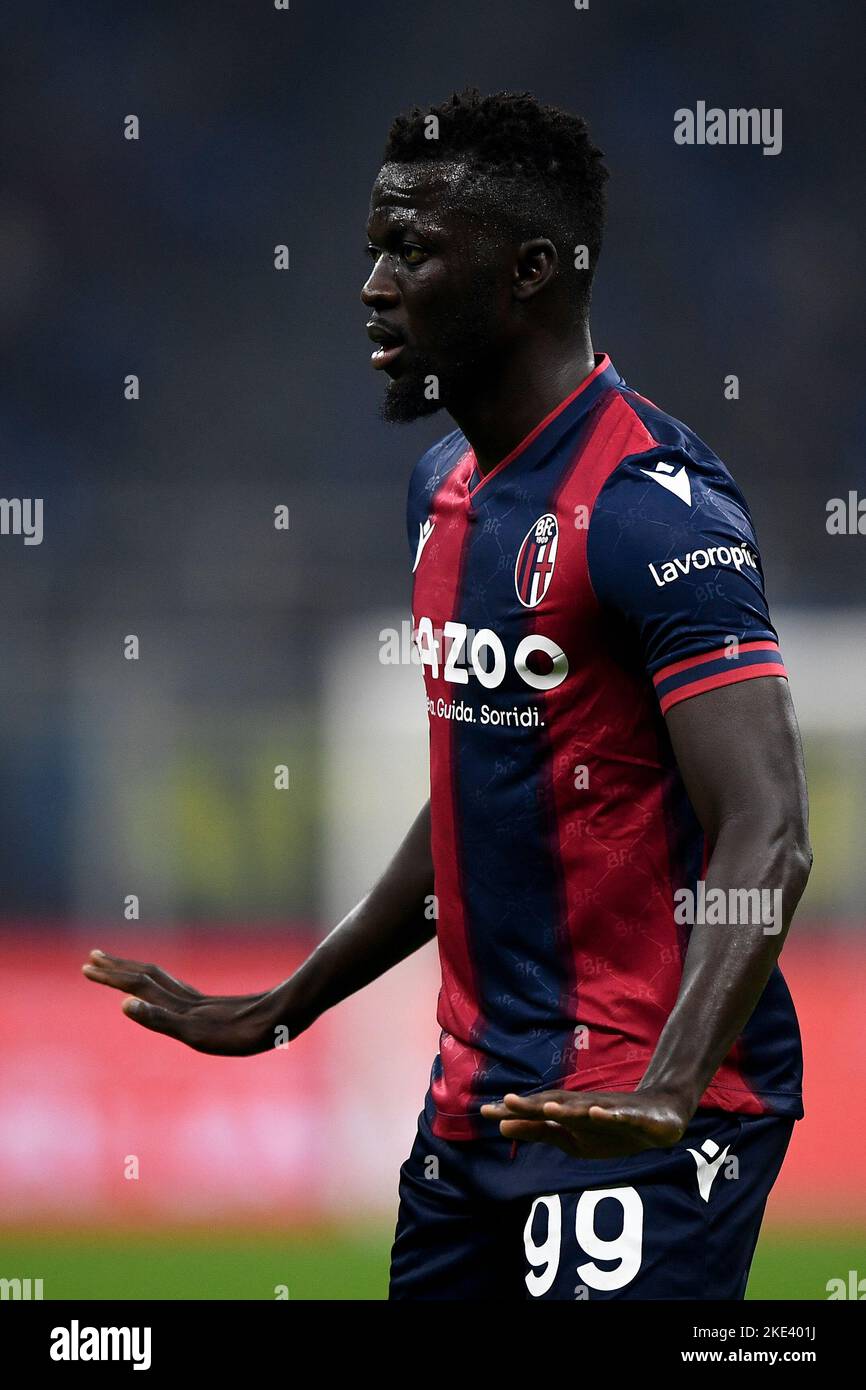 Milan, Italy. 09 November 2022. Musa Barrow of Bologna FC looks on ...