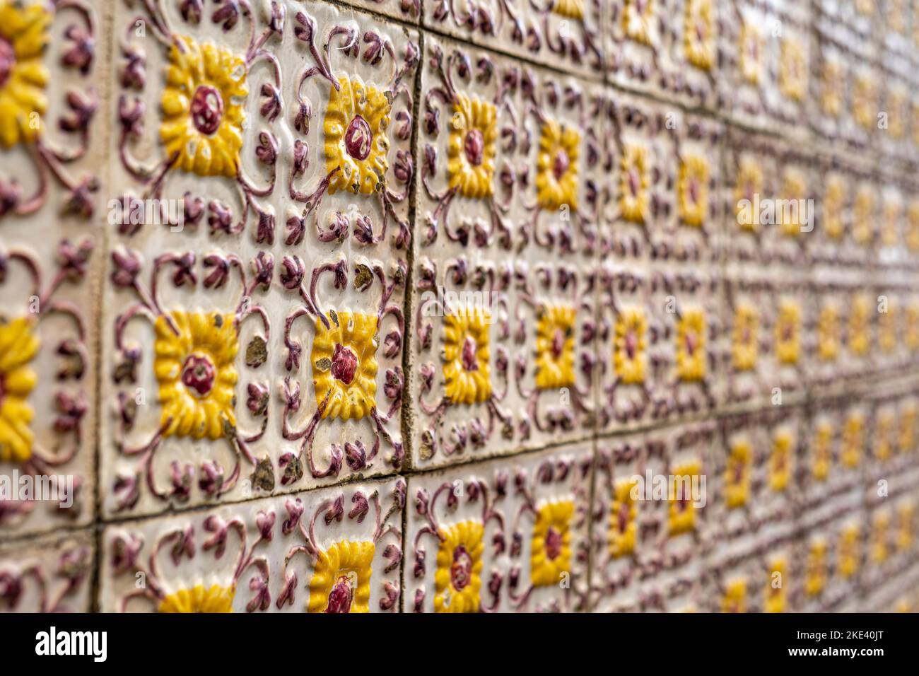 Traditional portuguese tile Azulejo textured wall Stock Photo - Alamy