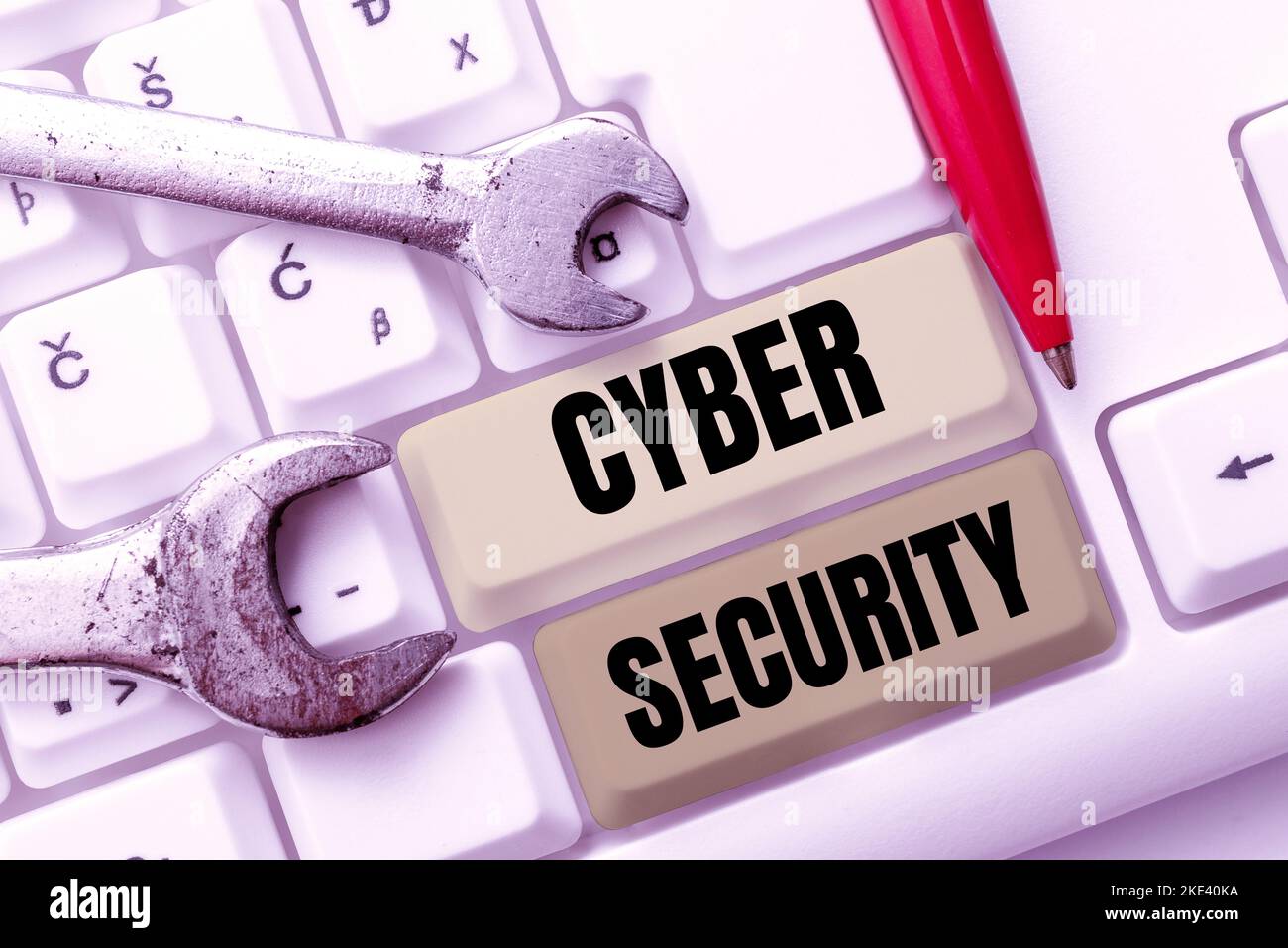 Text showing inspiration Cyber Security. Word Written on Protect a computer system against ...