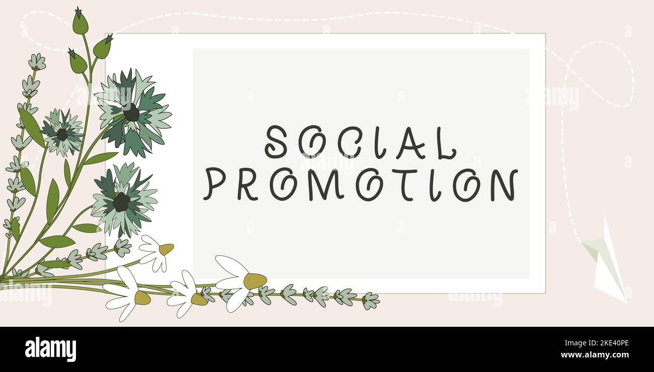 Sign displaying Social Promotion. Business showcase promoting a child ...