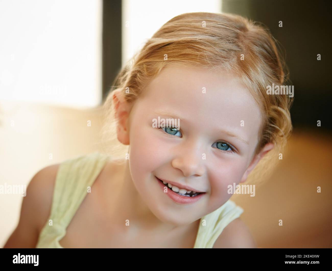 Shes always full of smiles. Cropped portrait of a cute little girl ...