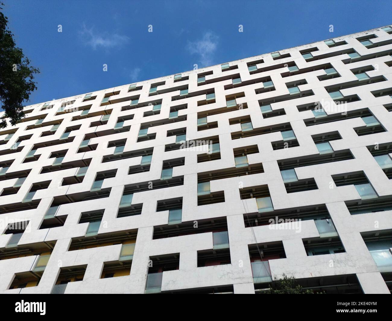 A uniquely designed residential building with maze-like walls has ...