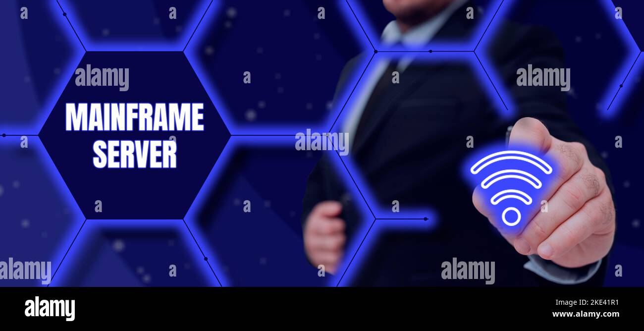 Writing displaying text Mainframe Server. Concept meaning designed for ...