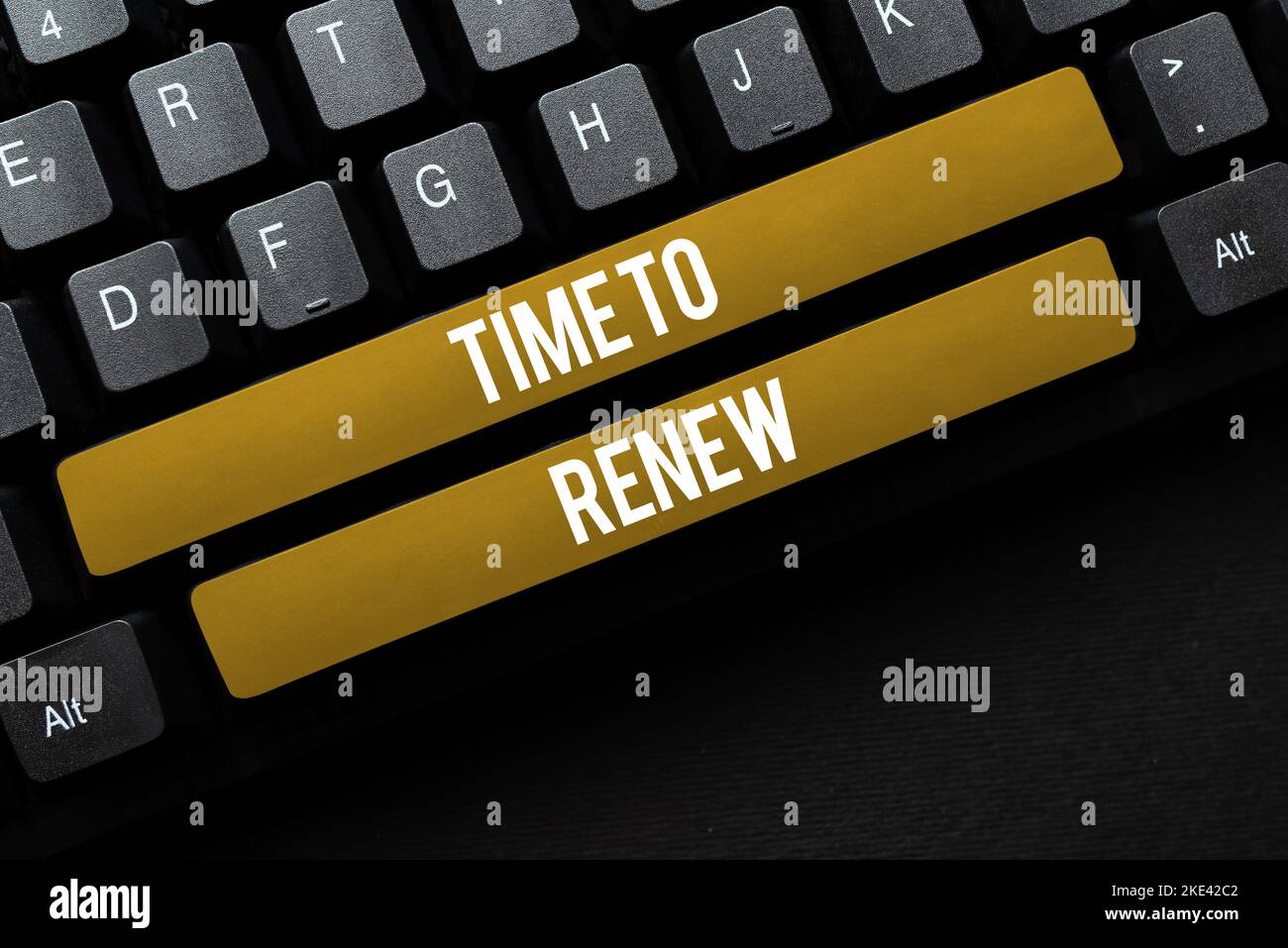 Text caption presenting Time To Renew. Concept meaning extending the ...