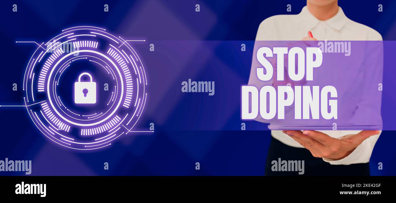 Writing displaying text Stop Doping. Conceptual photo quit the use of ...