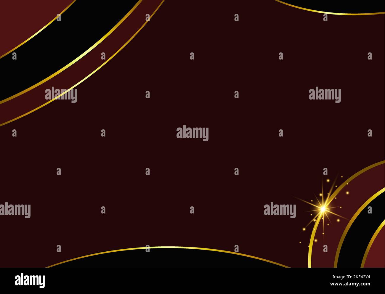 Vector red abstract background. Dark background with golden thin lines ...