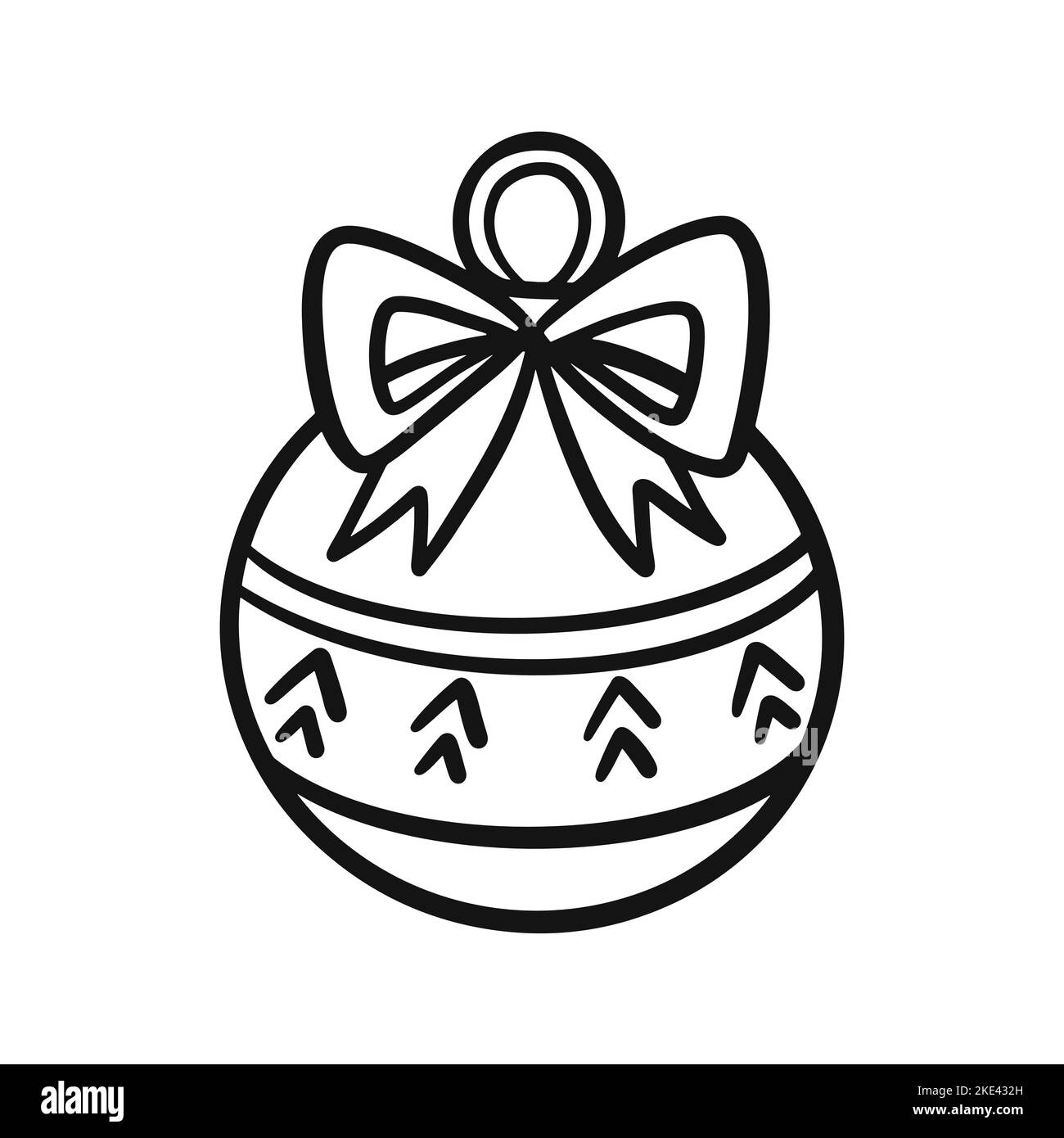 Christmas tree doodle simple Black and White Stock Photos & Images - Alamy