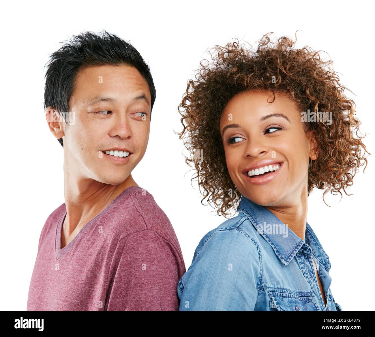 Ive got your back. Studio shot of an affectionate young couple standing ...
