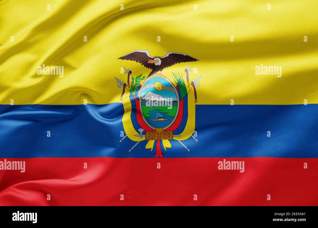 Waving national flag of Ecuador Stock Photo - Alamy