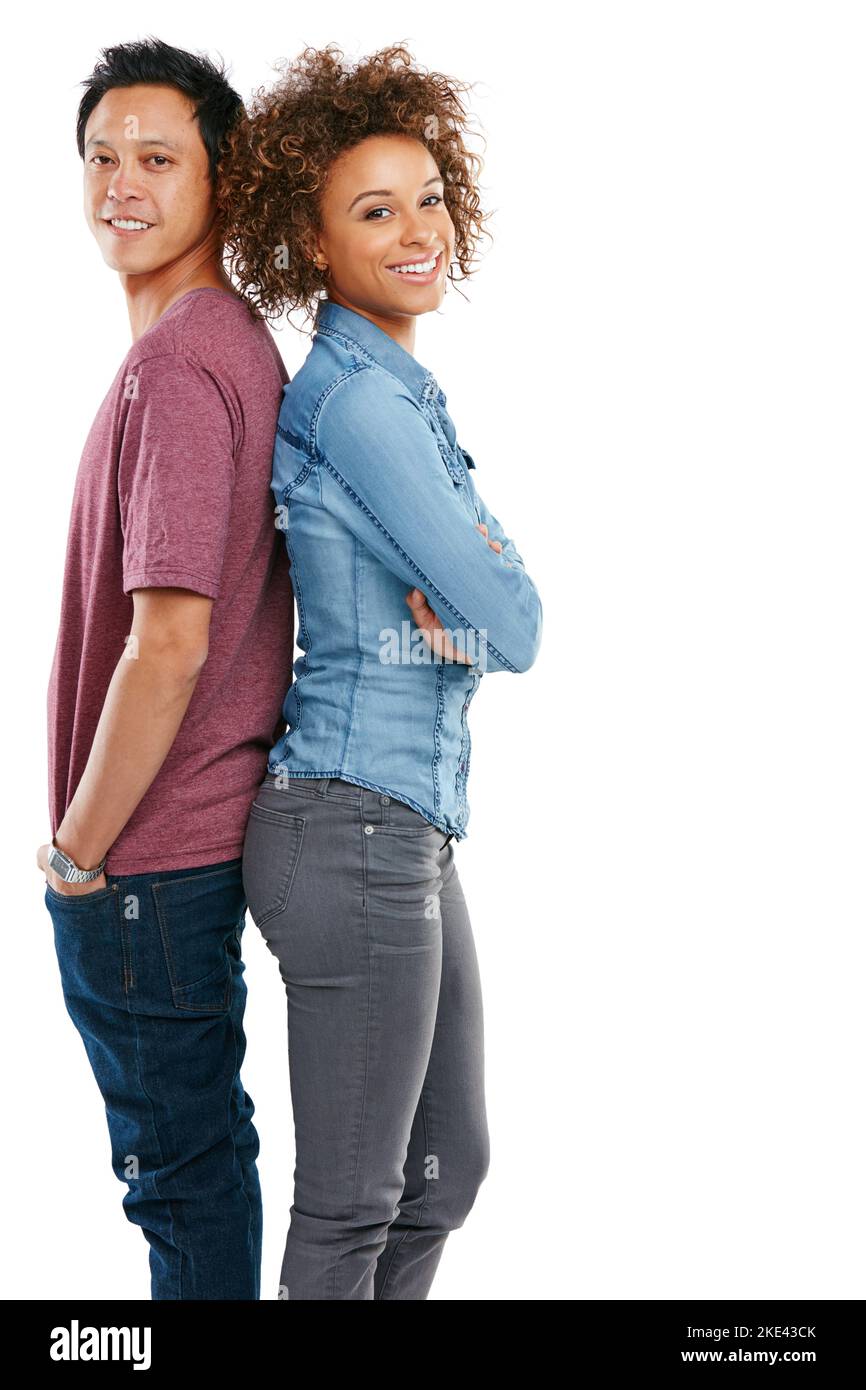 Weve got each others backs. Studio portrait of an affectionate young ...