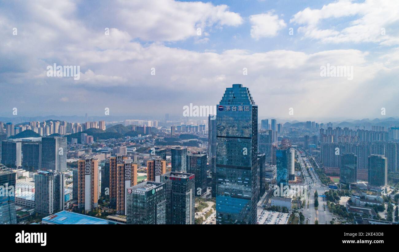 Aerial photos show the China Guizhou Moutai distillery (Group) Co.,Ltd ...