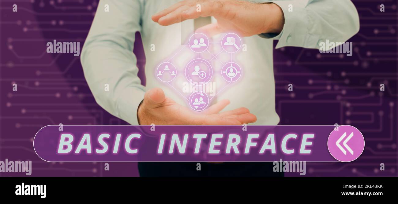 Conceptual caption Basic Interface. Conceptual photo boundary across ...