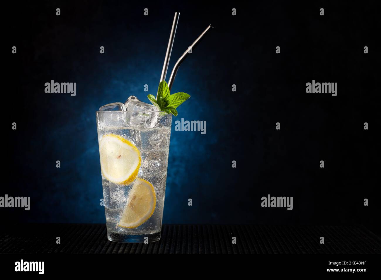 Gin tonic cocktail on dark background with copy space Stock Photo - Alamy