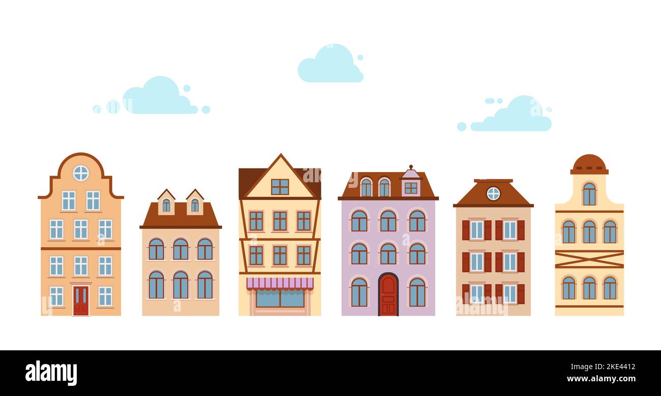 Vintage european street Cut Out Stock Images & Pictures - Alamy