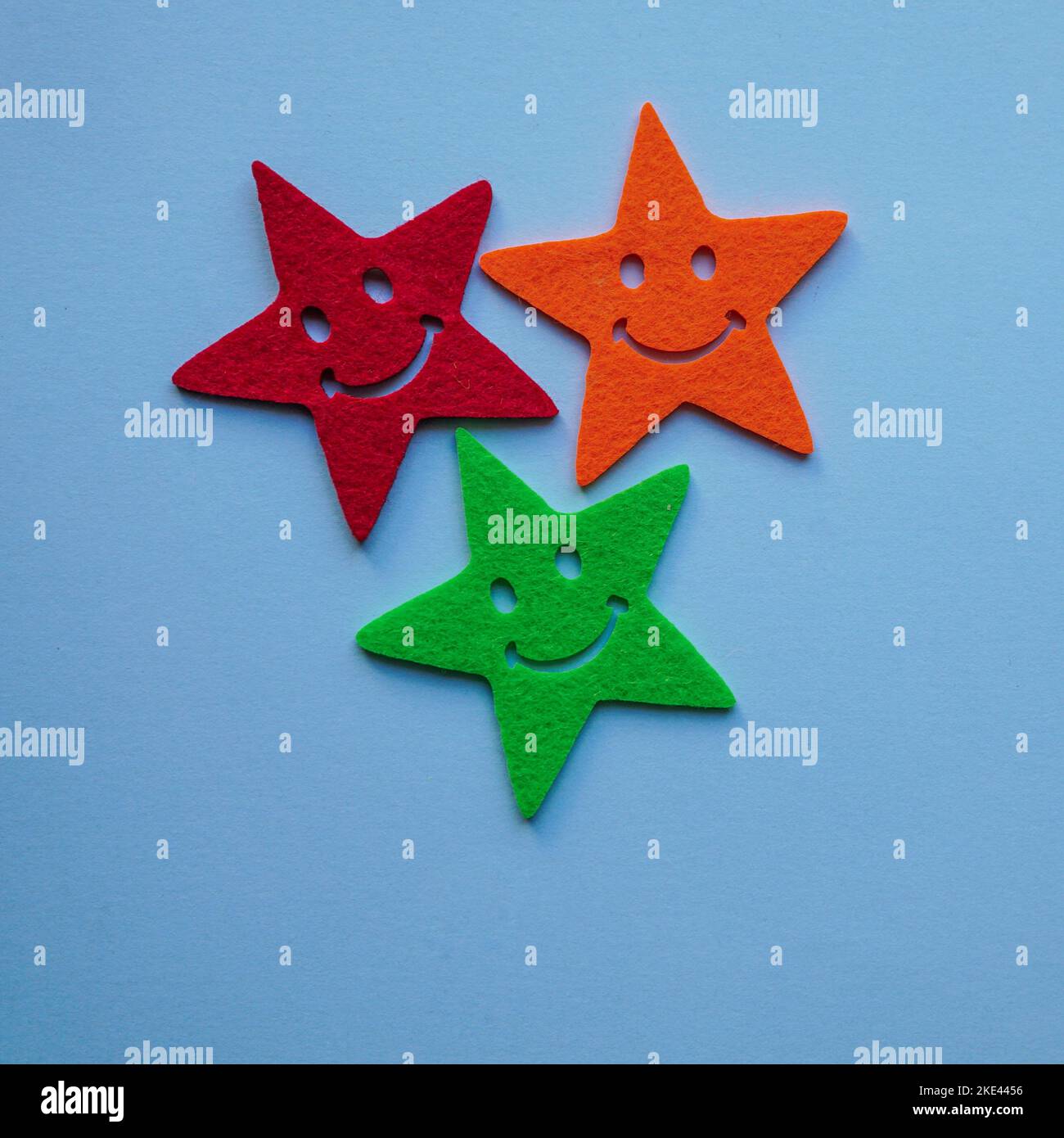 smile emotion on the blue background Stock Photo - Alamy