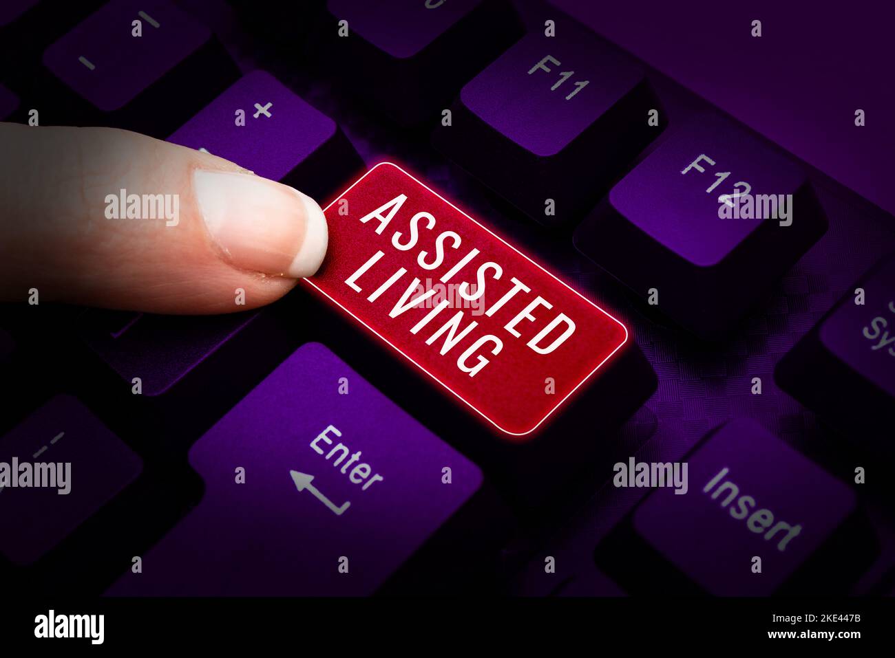 Hand writing sign Assisted Living. Business showcase longterm care ...