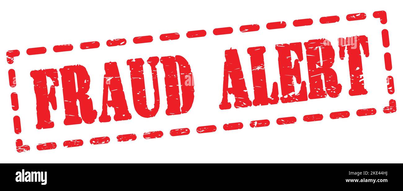 FRAUD ALERT text written on red dash stamp sign Stock Photo - Alamy